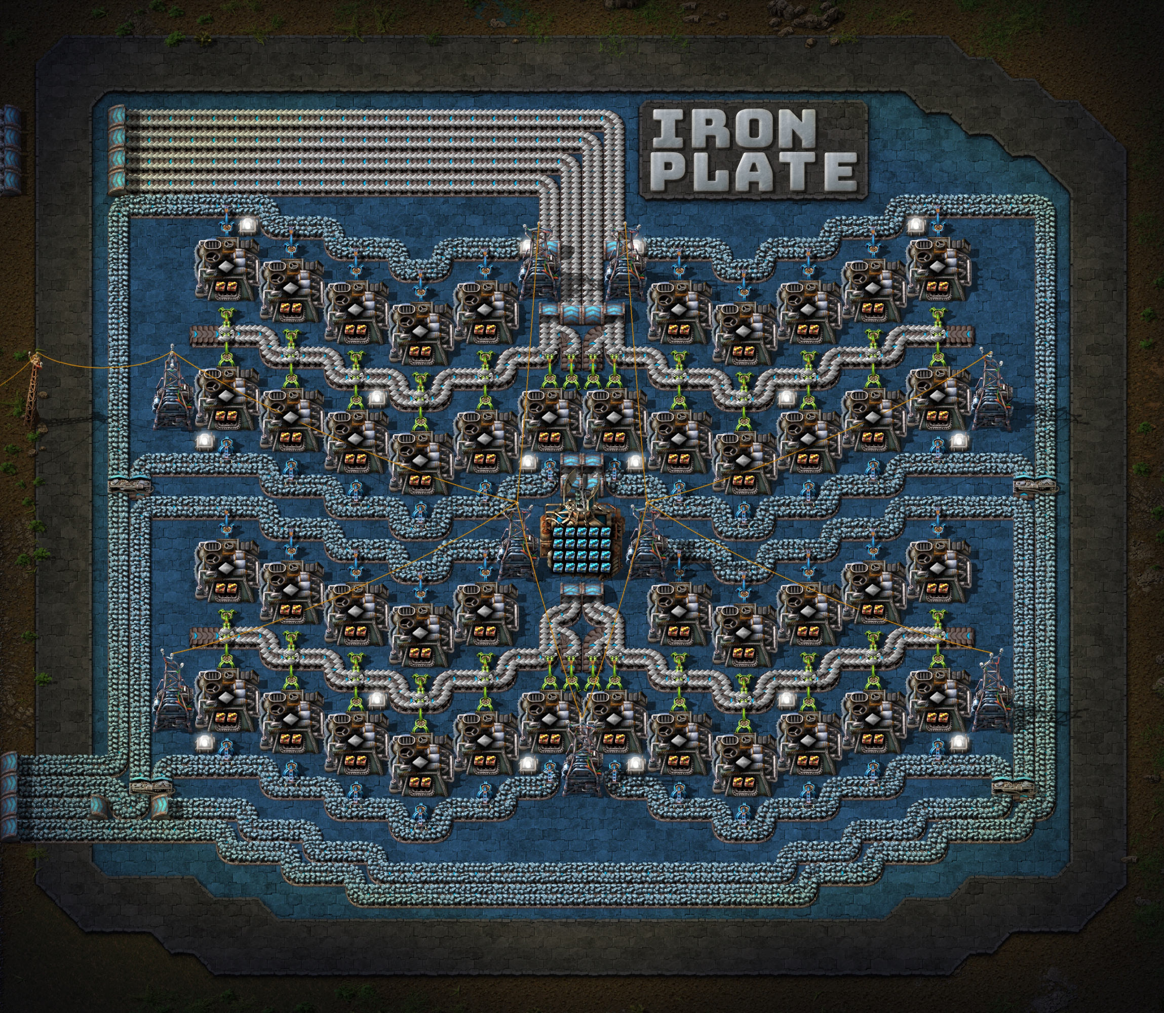 My iron processing facility - anyone else build like this? : r/factorio